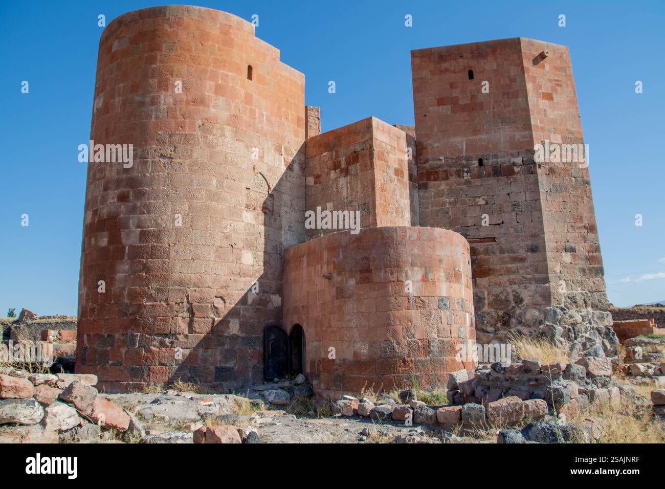 Old fortress. Destroyed castle walls. Old architecture. Historic stone ...