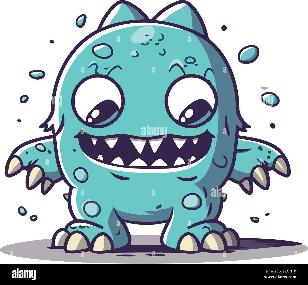 Cartoon monster. Vector illustration of a cute monster. Cartoon vector ...