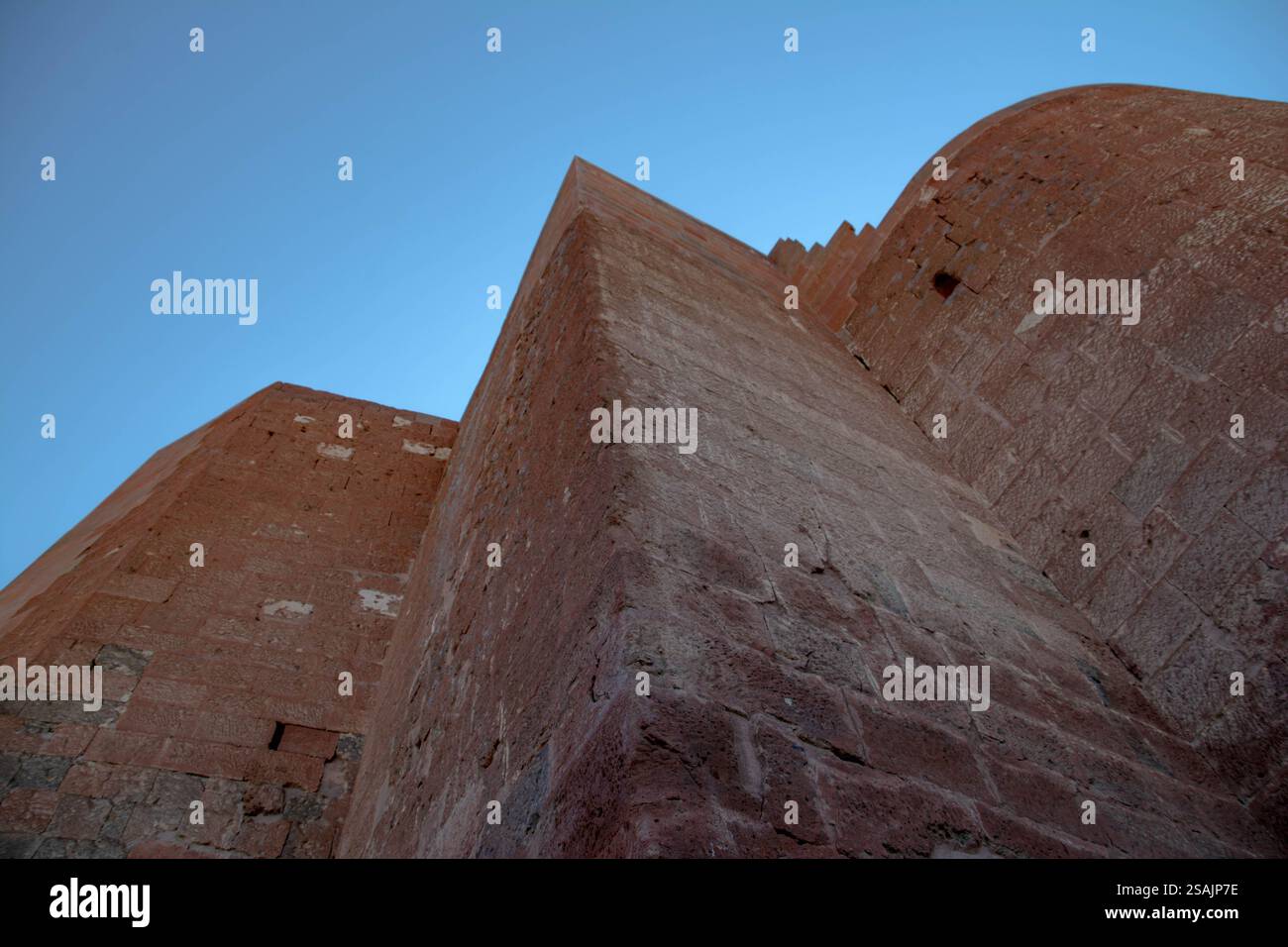 Old fortress. Destroyed castle walls. Old architecture. Historic stone ...
