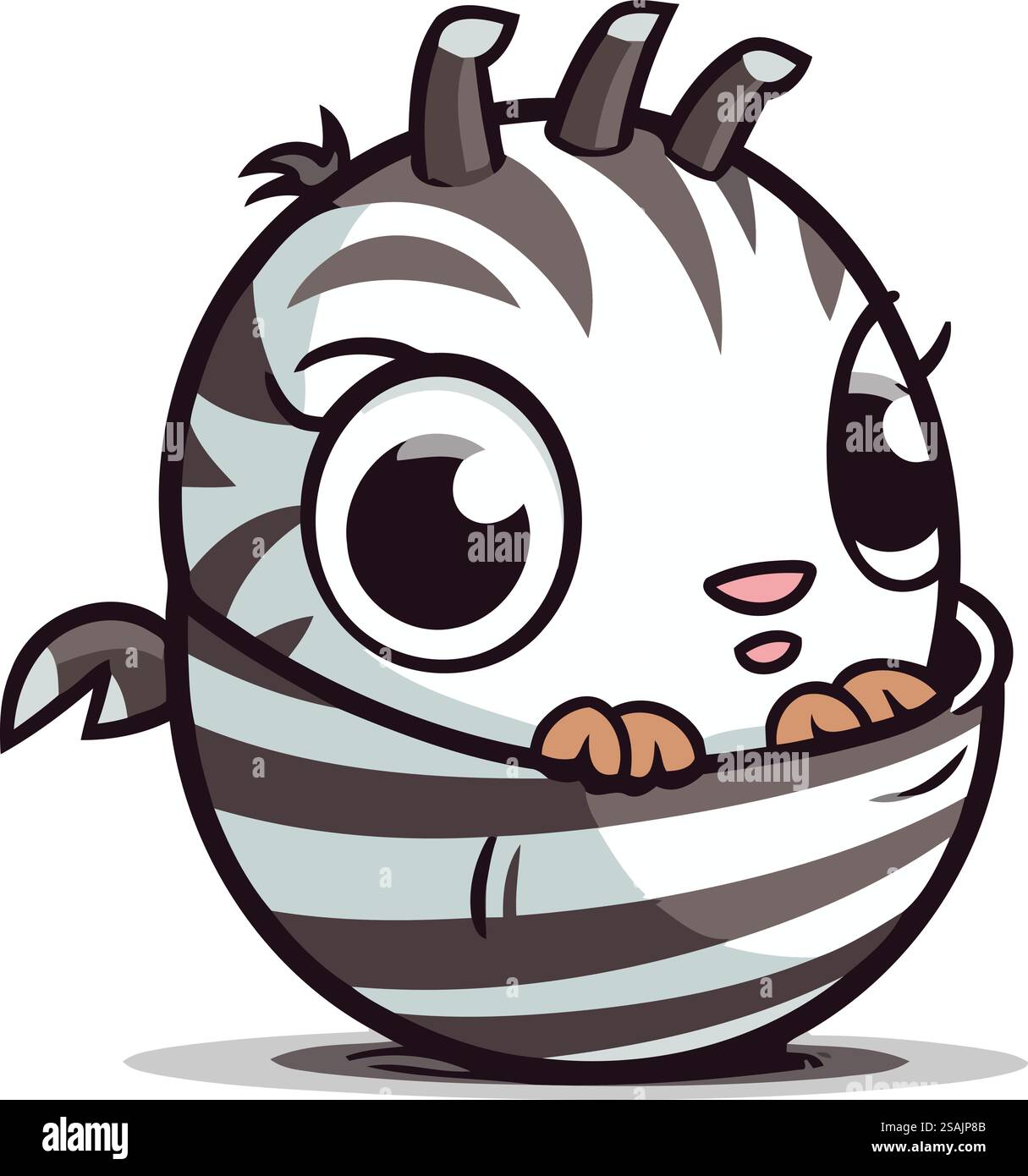 Cute Zebra Cartoon Mascot Character Vector Illustration Stock Vector ...