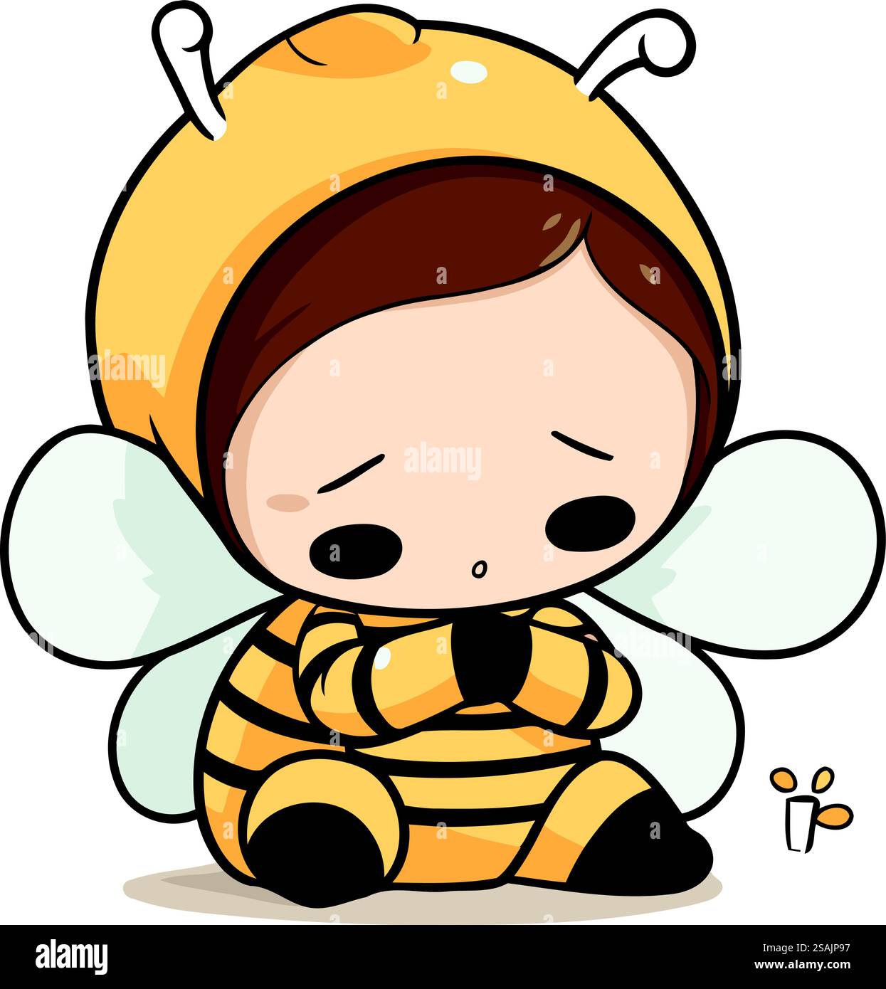 Illustration of a Cute Baby Bee Wearing a Bee Costume Stock Vector ...