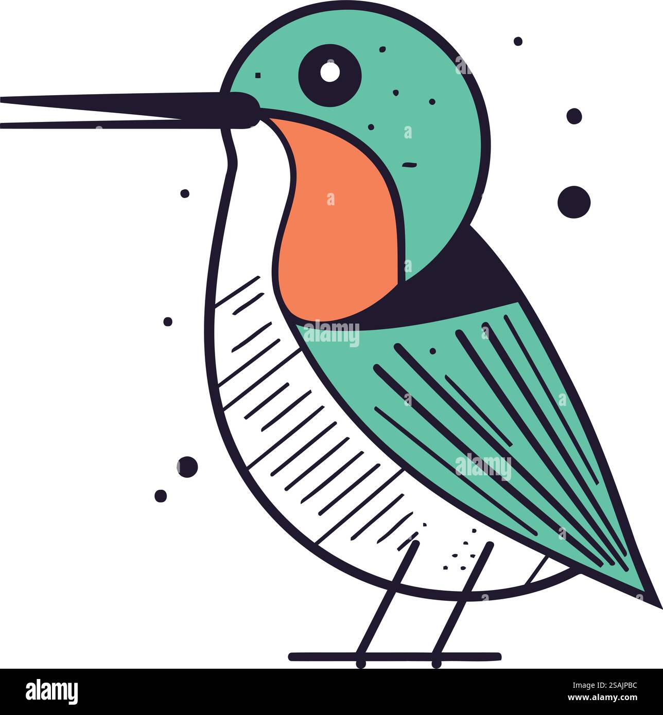 Cute colorful bird. Vector illustration in doodle style Stock Vector ...