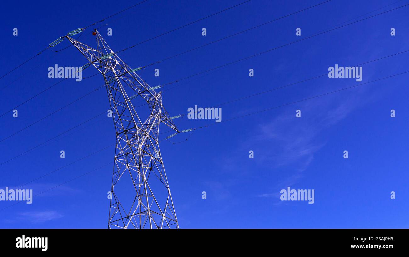 High Voltage Electric Energy Transportation Tower Stock Photo - Alamy