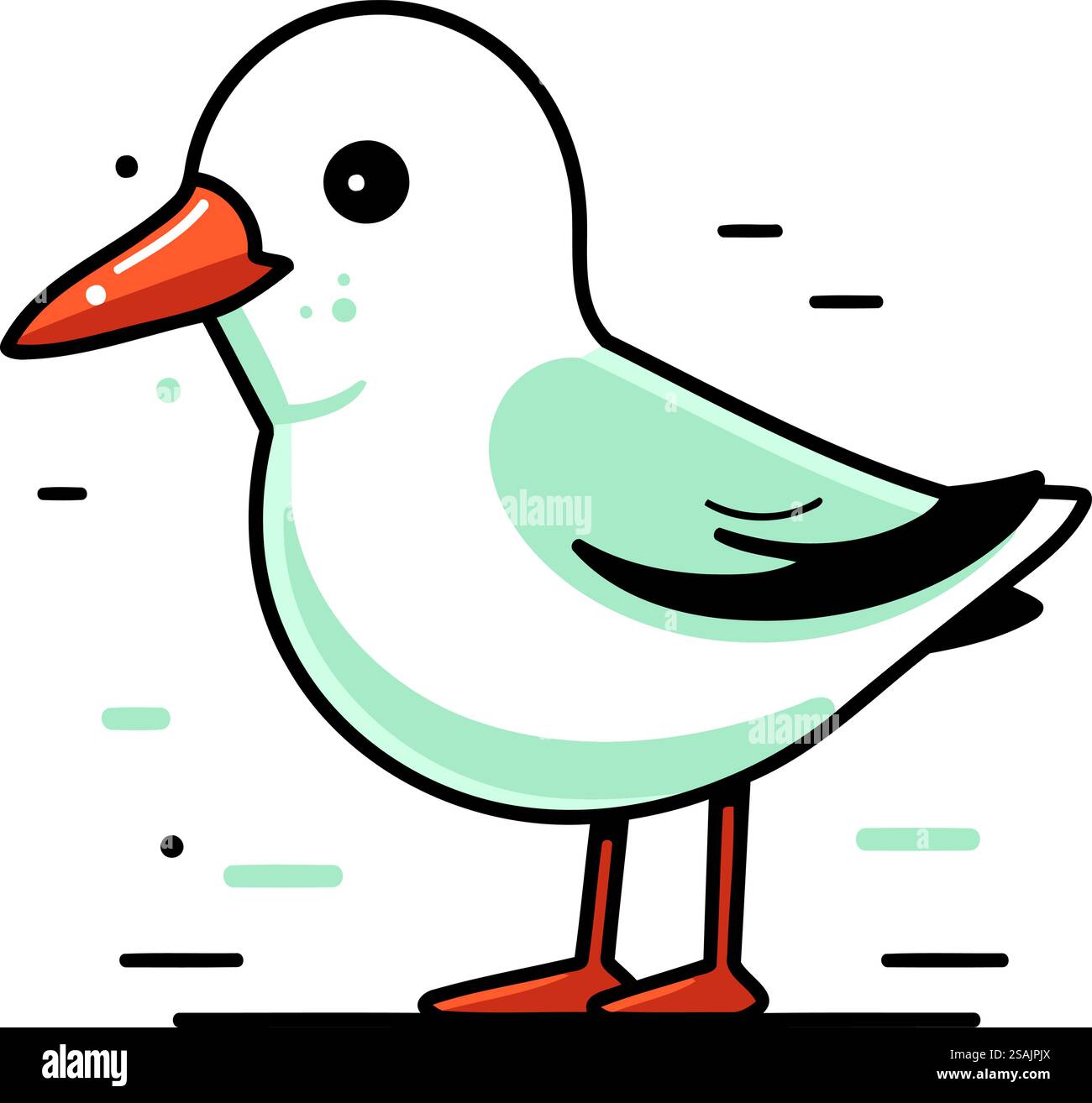 Seagull cartoon. Vector illustration of a seagull Stock Vector Image ...