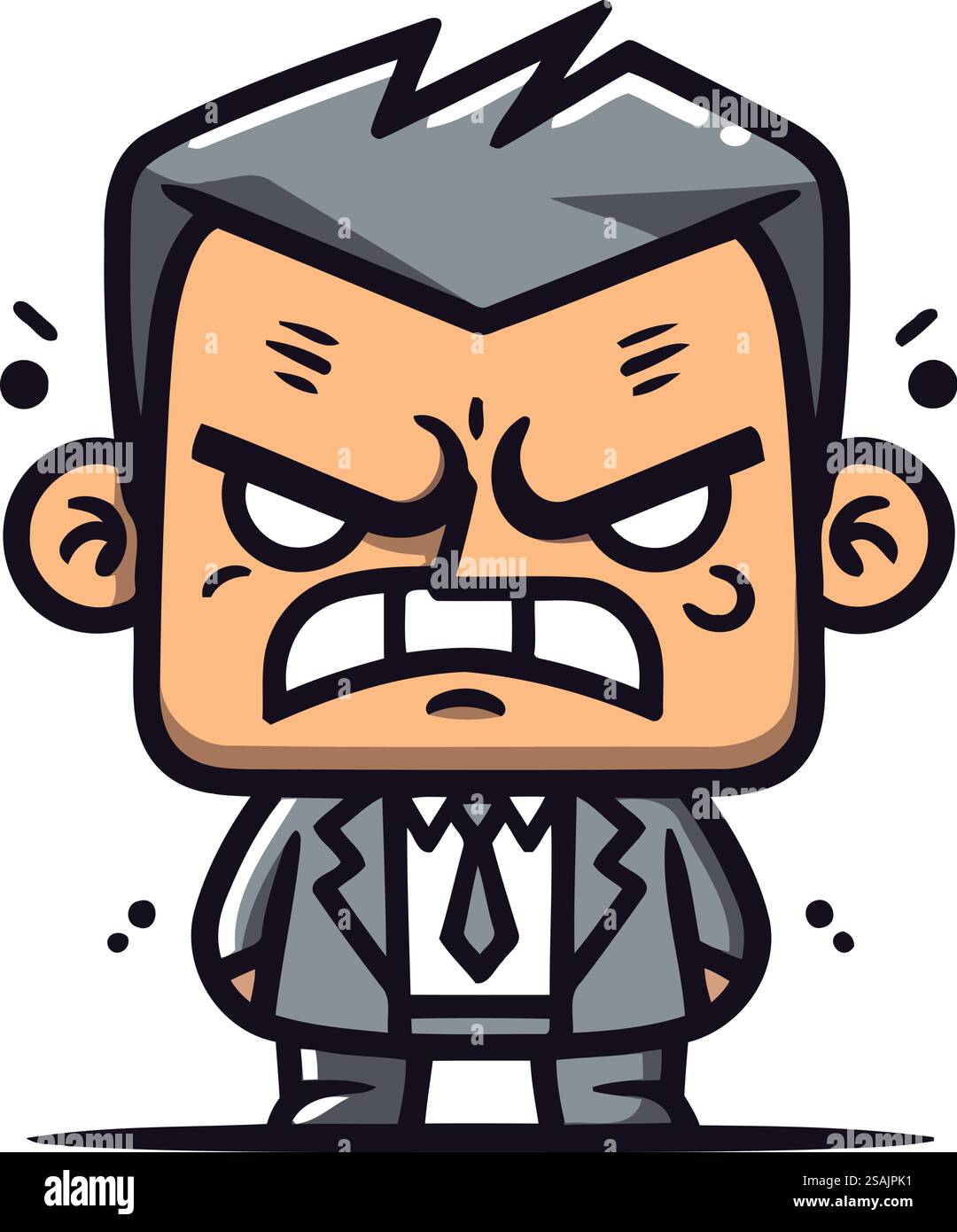 Angry boss cartoon character. Vector illustration in doodle style Stock ...