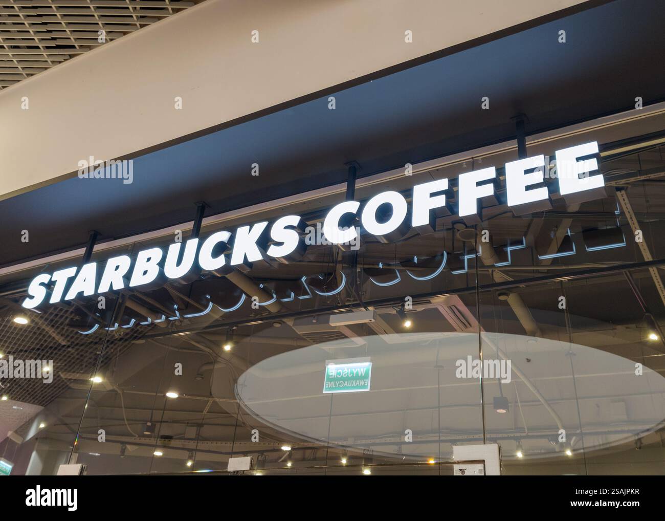 Poznan, Poland. 3 January, 2025: Starbucks coffee shop signboard in ...