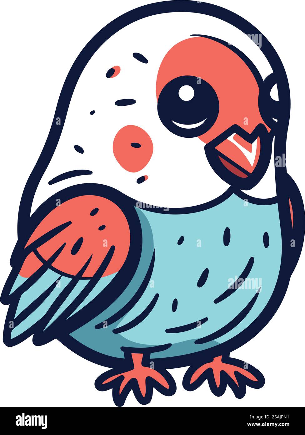 Vector illustration of cute little bird. Hand drawn doodle style Stock ...