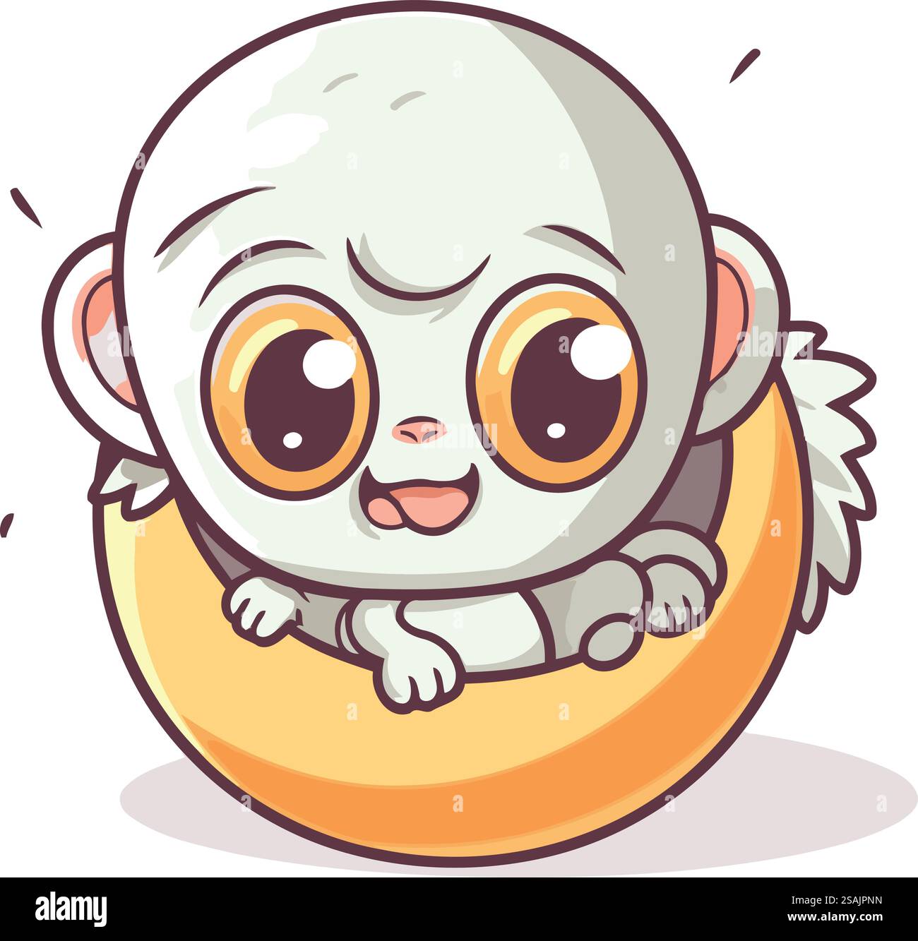 Cute Baby Alien in Egg Cartoon Mascot Character Illustration Stock ...