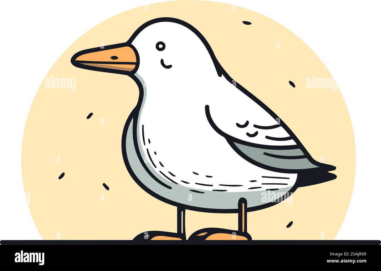 Cute seagull. Vector illustration in doodle style Stock Vector Image ...