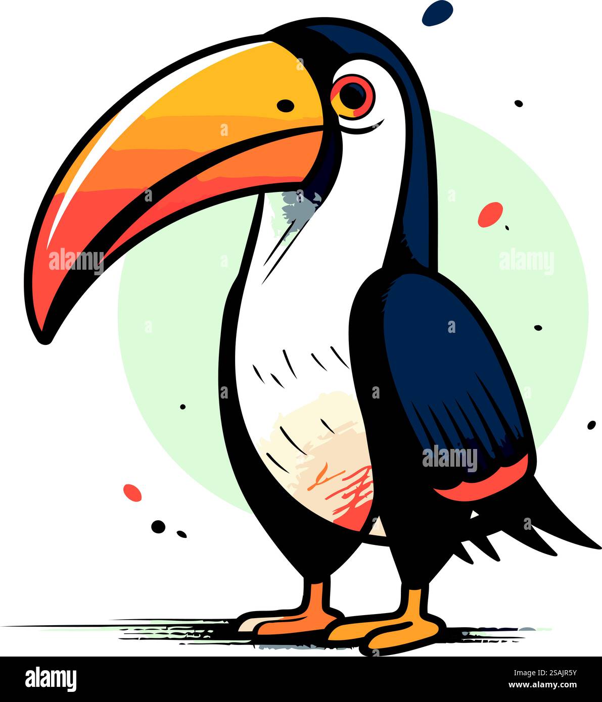 Toucan. Vector illustration in flat style. Cartoon character Stock ...
