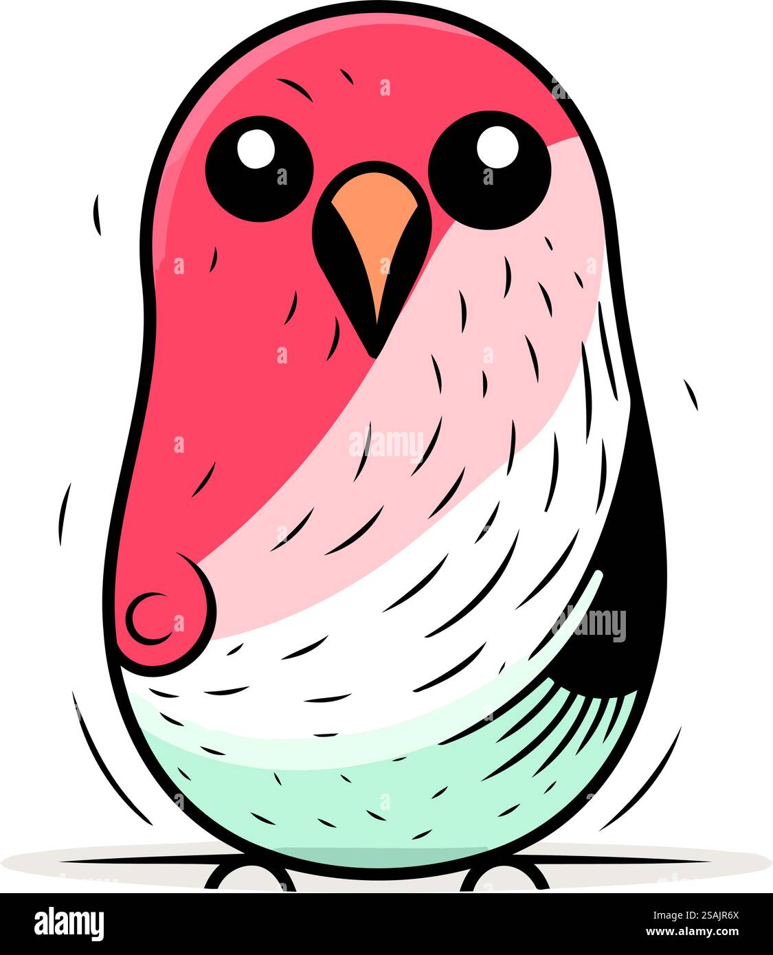 Cute hand drawn vector illustration of a cute little red bird Stock ...