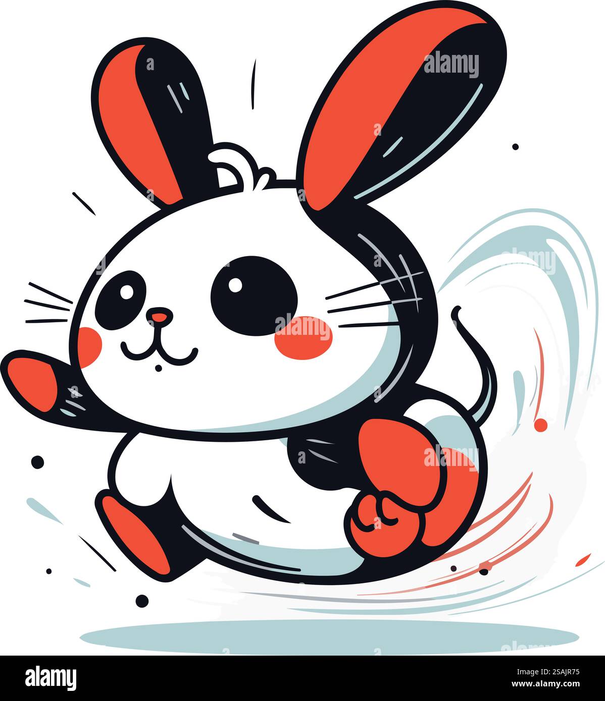 Cute cartoon bunny with boxing gloves. Vector illustration isolated on ...
