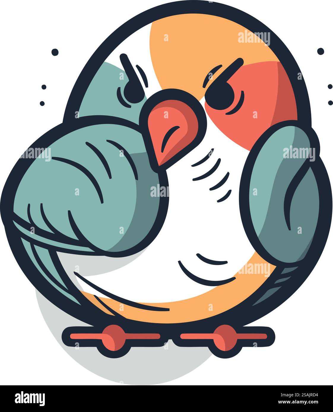 Cute cartoon bird icon. Vector illustration isolated on white ...