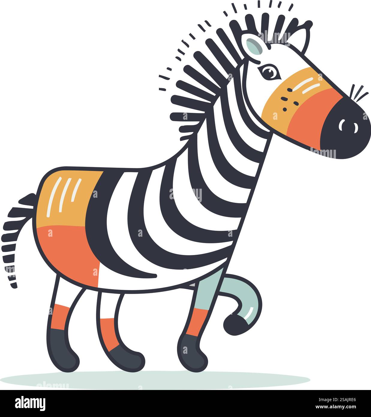 Zebra. Cute cartoon character. Colorful vector illustration Stock ...