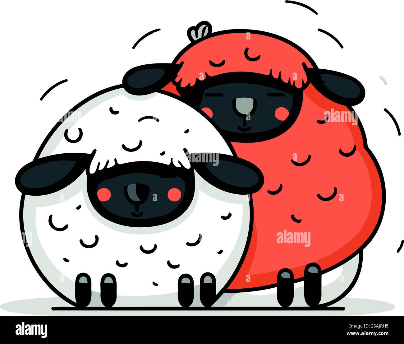 Cute Cartoon Sheep and Cute Sheep. Vector Illustration Stock Vector Image & Art - Alamy