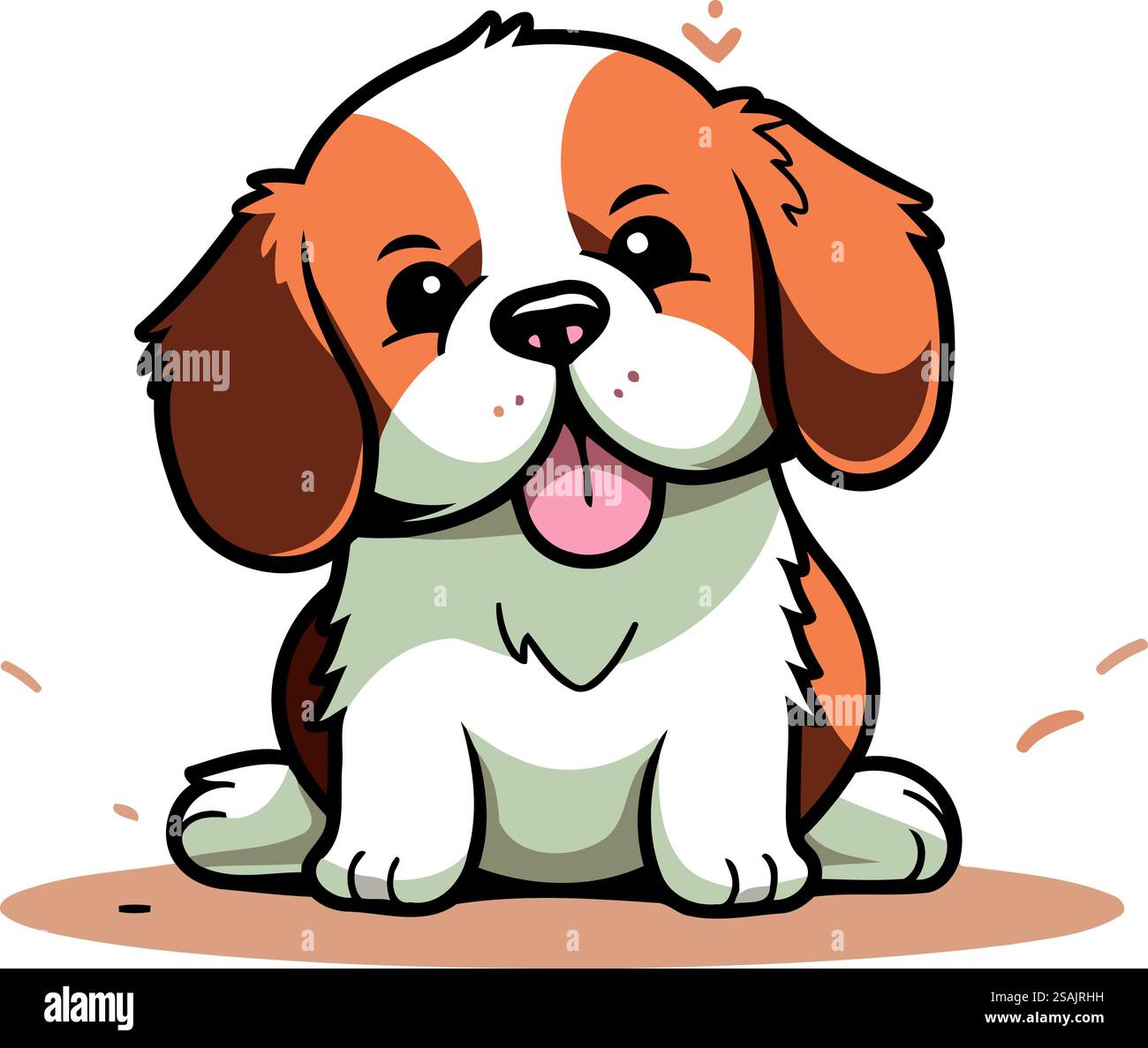Cute cartoon dog breed cavalier king charles spaniel vector ...