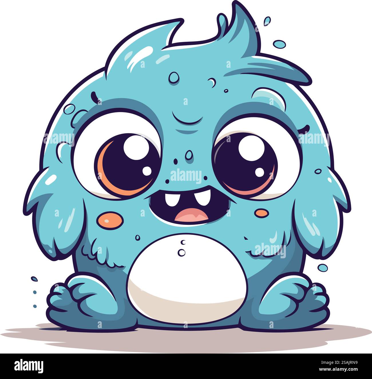 Cute cartoon monster. Vector illustration isolated on a white ...