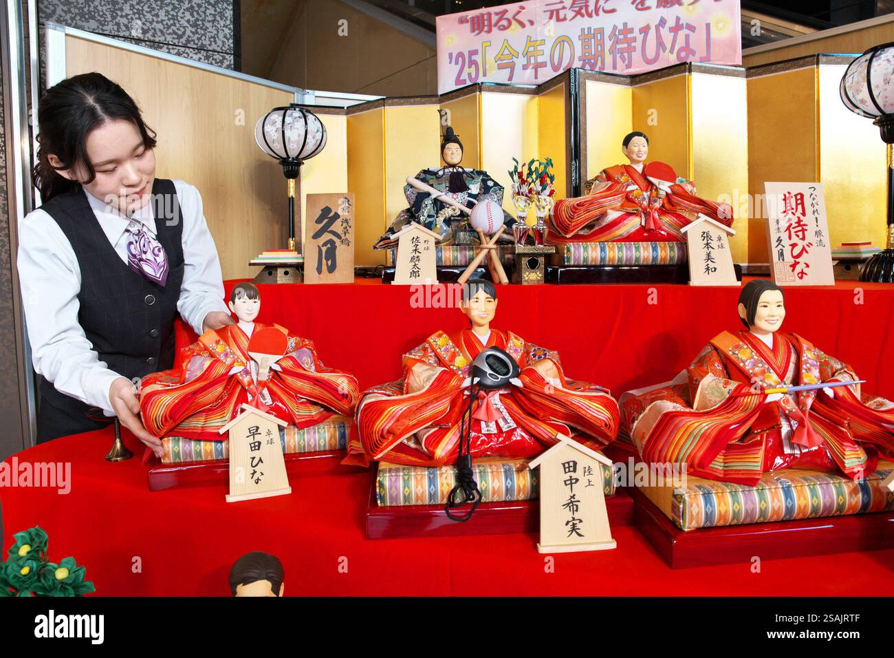 Tokyo, Japan. 30th Jan, 2025. Japan's traditional doll maker Kyugetsu ...