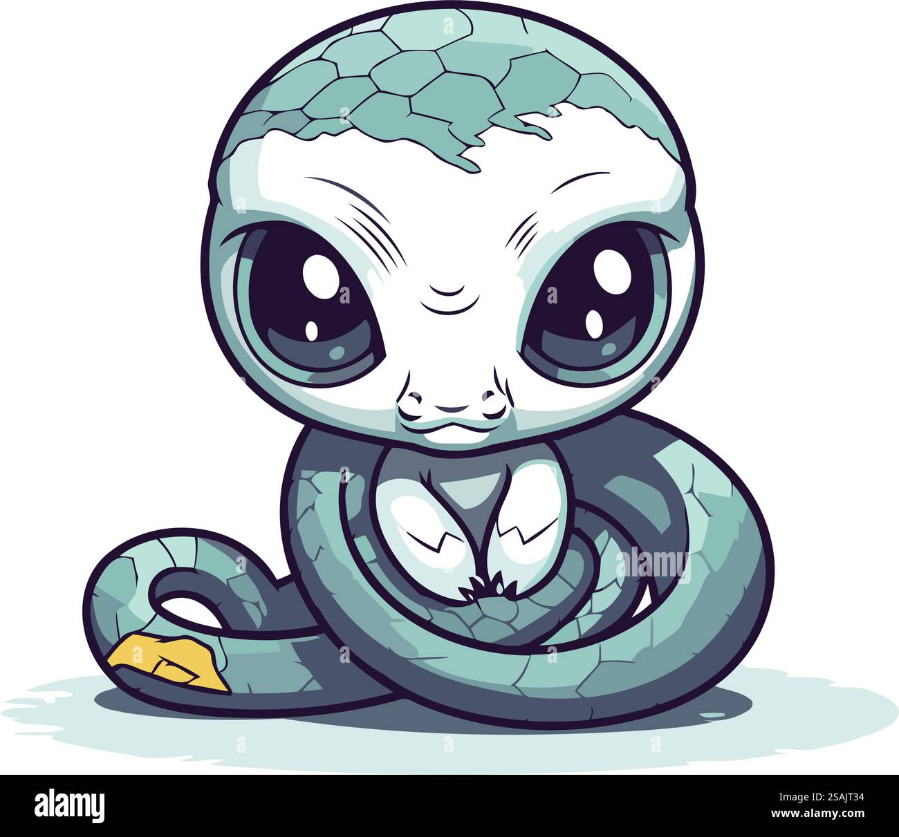 Cute cartoon snake. Vector illustration isolated on a white background ...