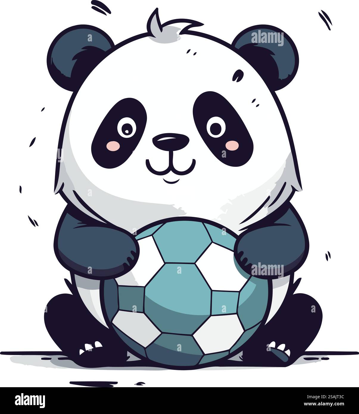 Cute cartoon panda with a soccer ball. Vector illustration Stock Vector ...