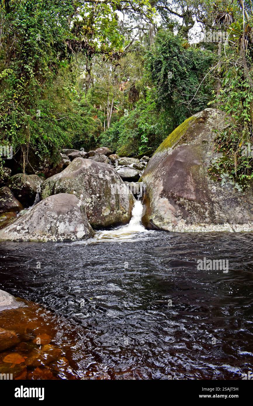Small waterfall on tropical rainforest, Teresopolis, Rio de Janeiro ...