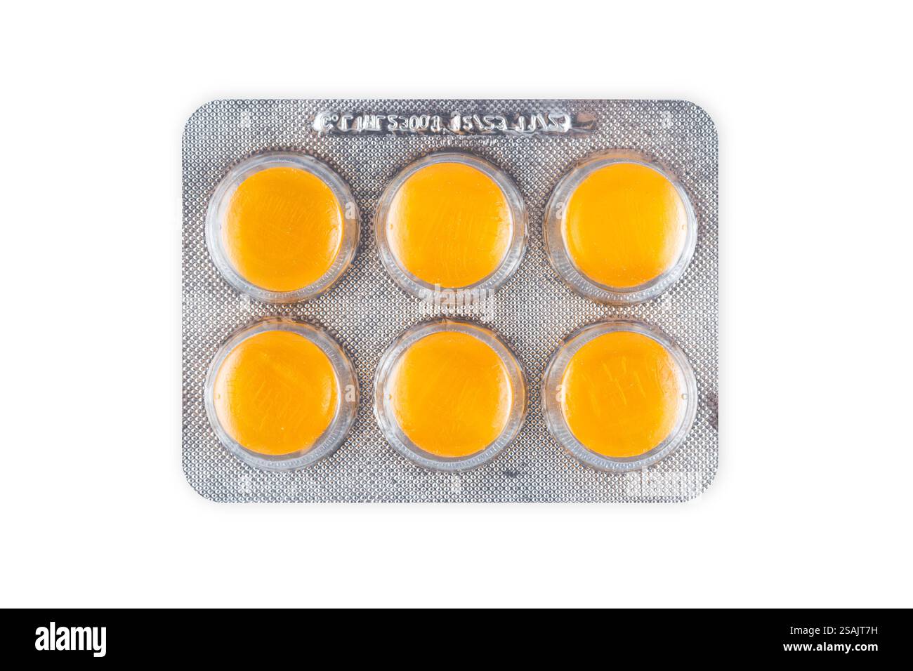 tablets lozenges in a blister pack for coughing in the throat white ...