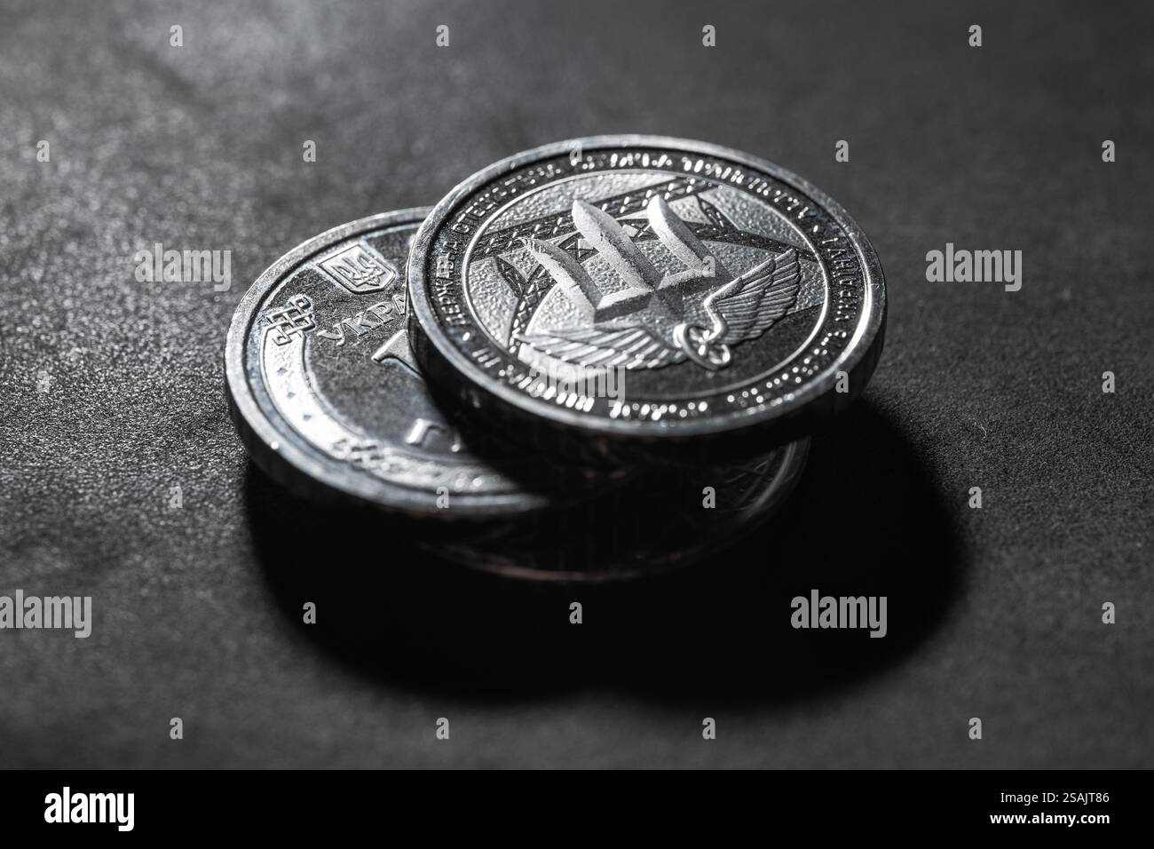 10 Hryvnias Special Operations Forces of Ukraine Armed Forces on dark ...