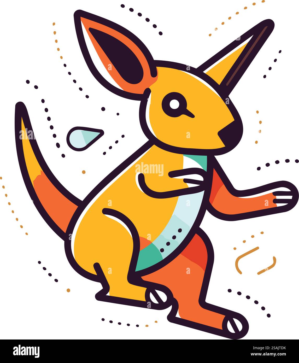 Kangaroo. Cute kangaroo character. Vector illustration Stock Vector ...