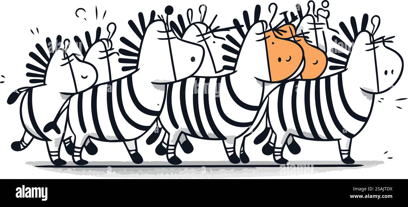 Cartoon zebras. Vector illustration of cute cartoon zebra Stock Vector Image & Art - Alamy