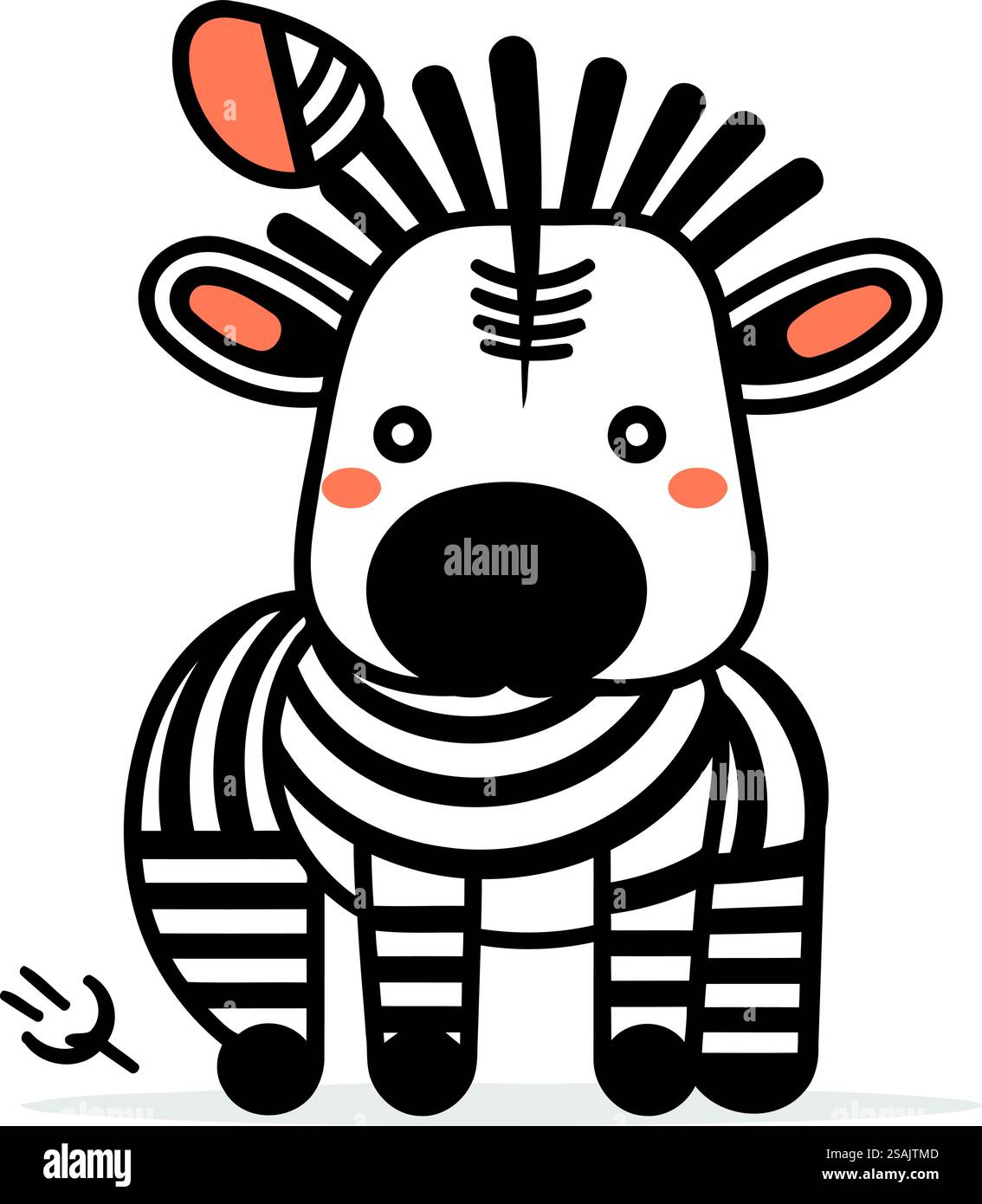 Cute zebra vector illustration. Cute cartoon zebra character Stock ...