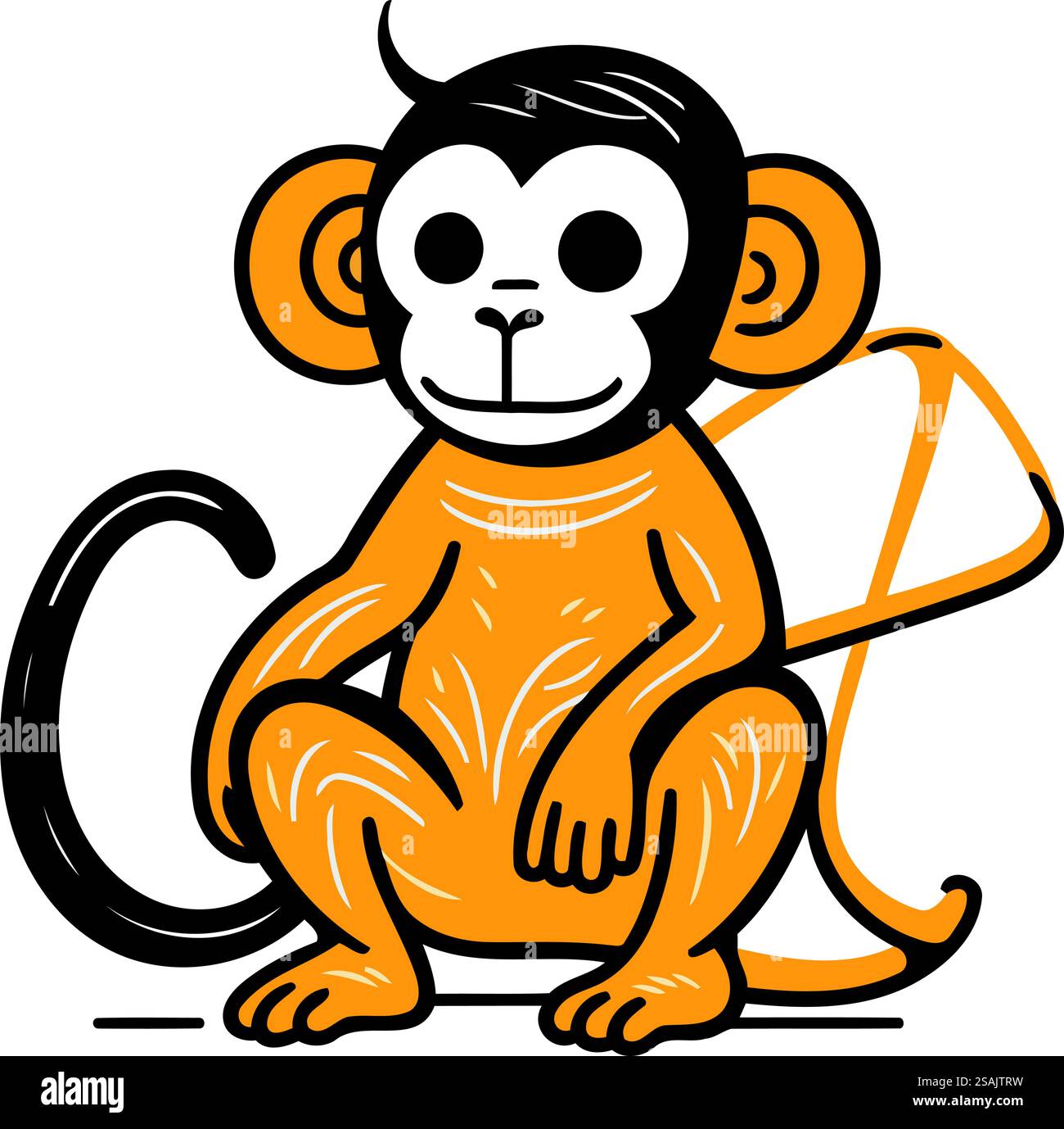 Monkey cartoon vector illustration isolated on white background. Vector ...