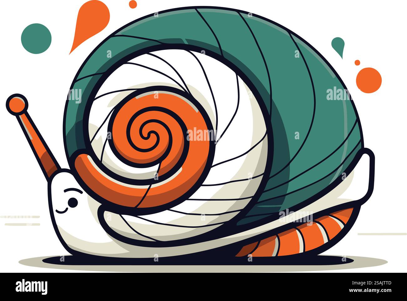 Cartoon snail on a white background. Colorful vector illustration Stock ...