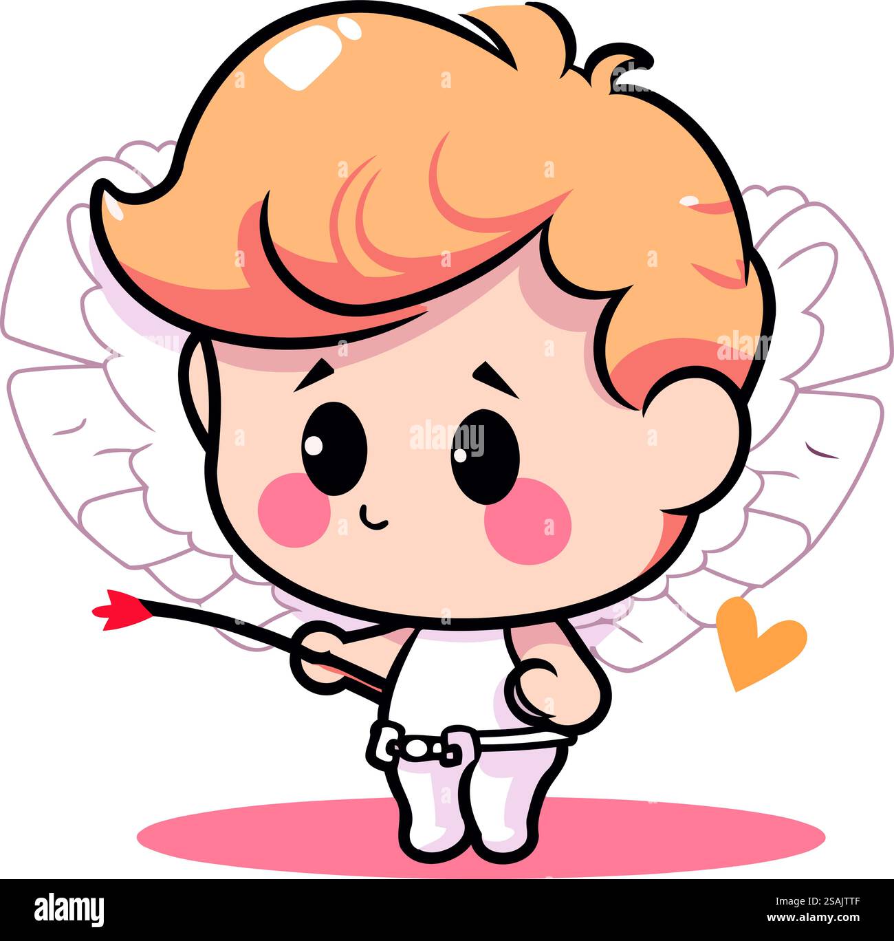 Cute boy cupid with bow and arrow. Vector illustration Stock Vector Image & Art - Alamy