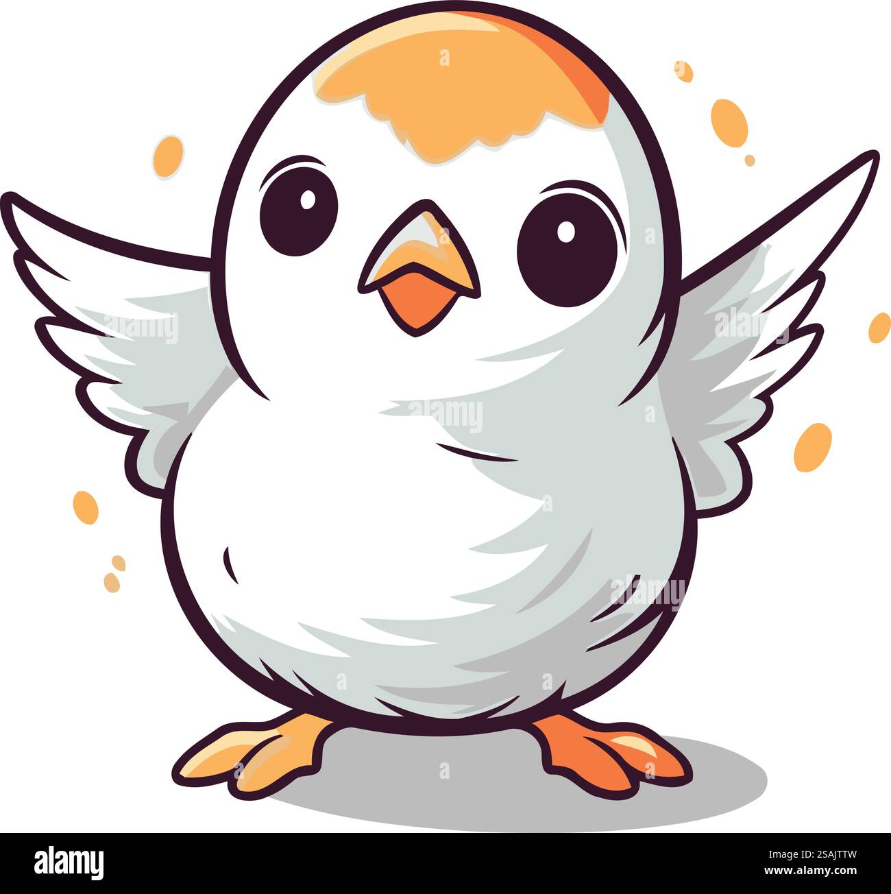 Cute little bird character cartoon vector illustration. Bird on white ...