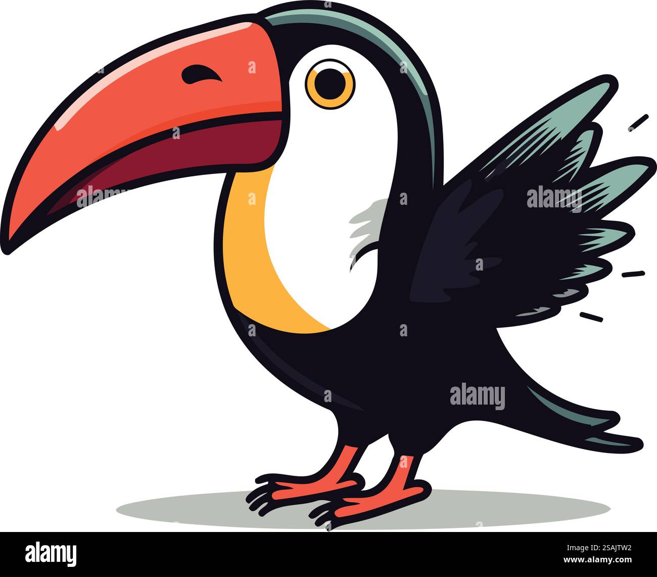 Toucan bird. Vector illustration isolated on a white background Stock ...