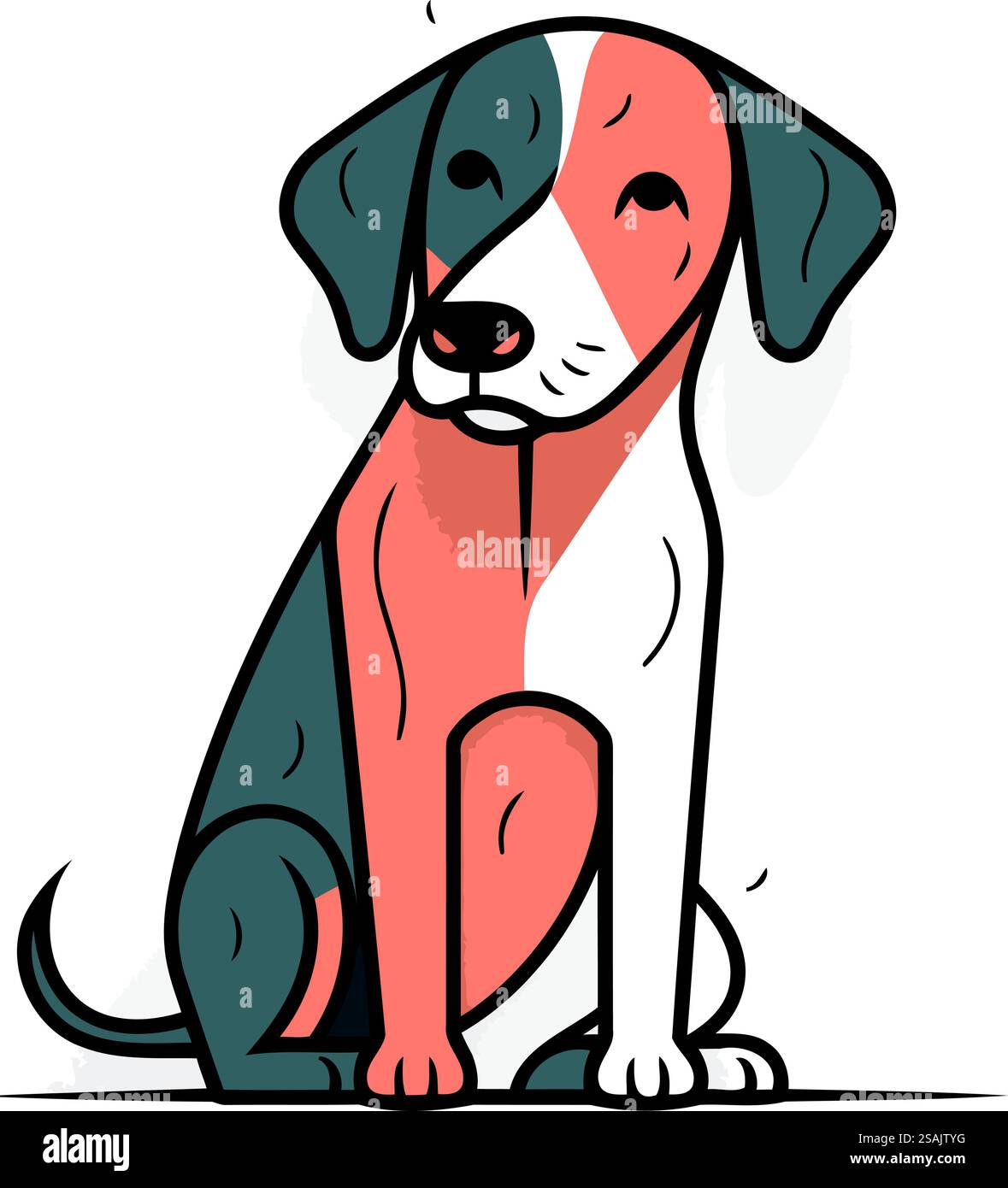 Dog cartoon drawing sitting vector hi-res stock photography and images ...