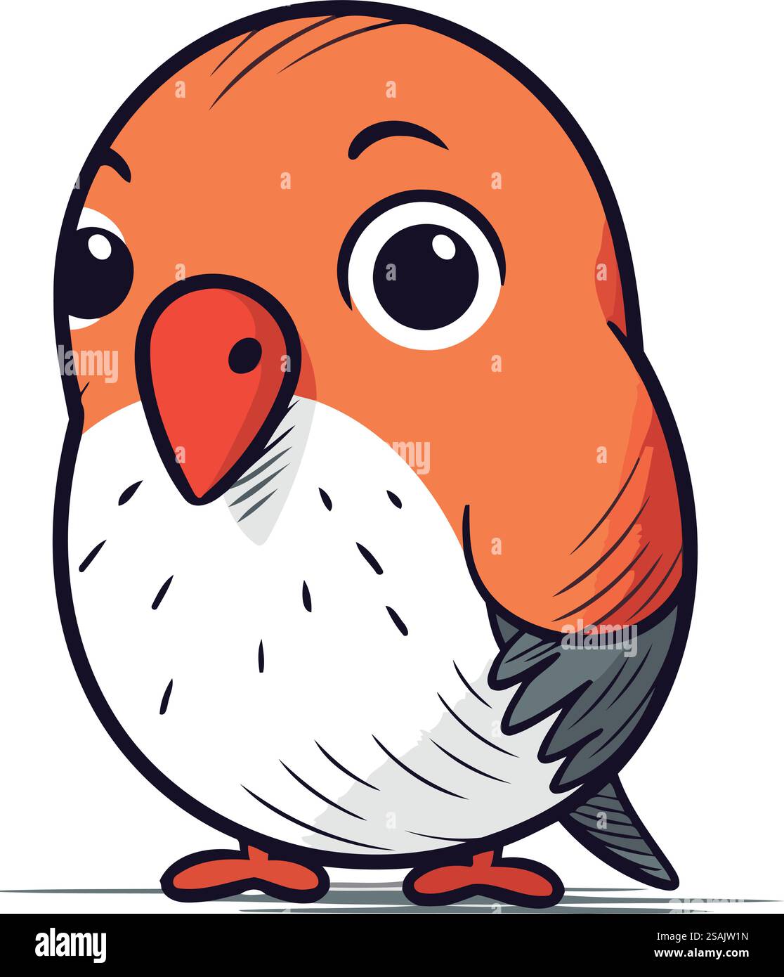 Cute little bird cartoon vector illustration. Hand drawn cute little ...