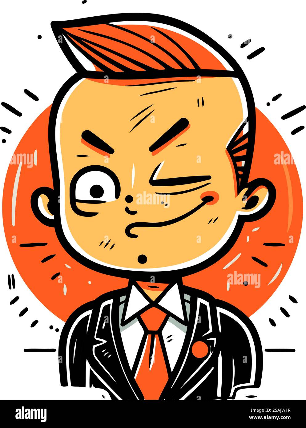 Vector illustration of a man in a business suit. Cartoon style Stock ...