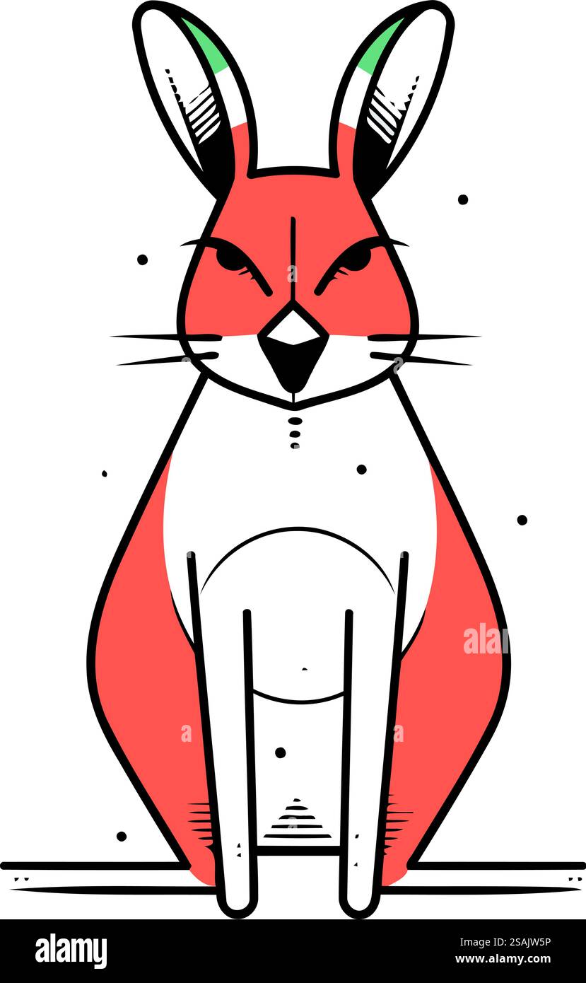 Cute red hare. Vector illustration in doodle style Stock Vector Image ...