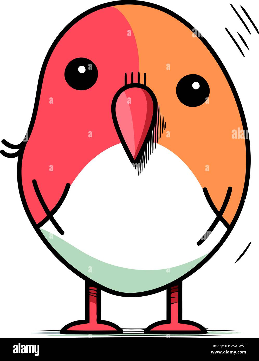 Cute little bird character isolated on white background. Vector ...