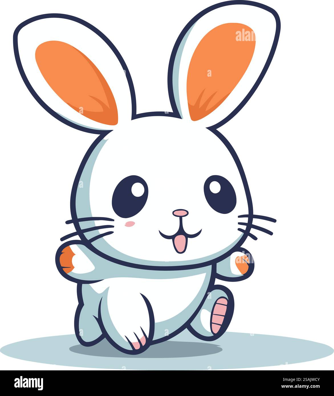 Rabbit character design. Cute cartoon rabbit. Vector illustration Stock ...