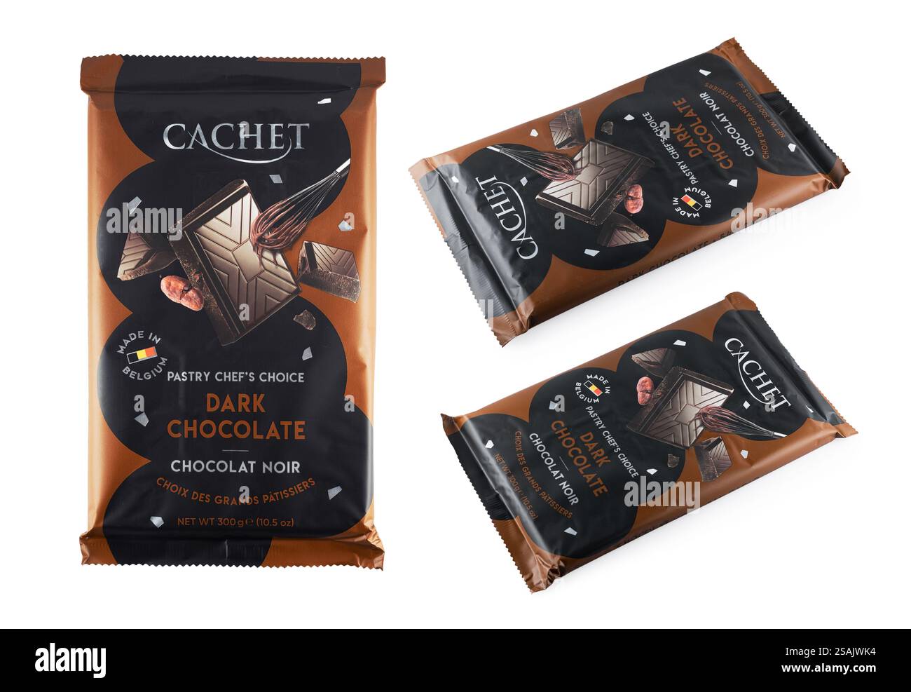 Dnipro Ukraine - 18 oct 2024: Cachet dark chocolate on white. Cachet is ...