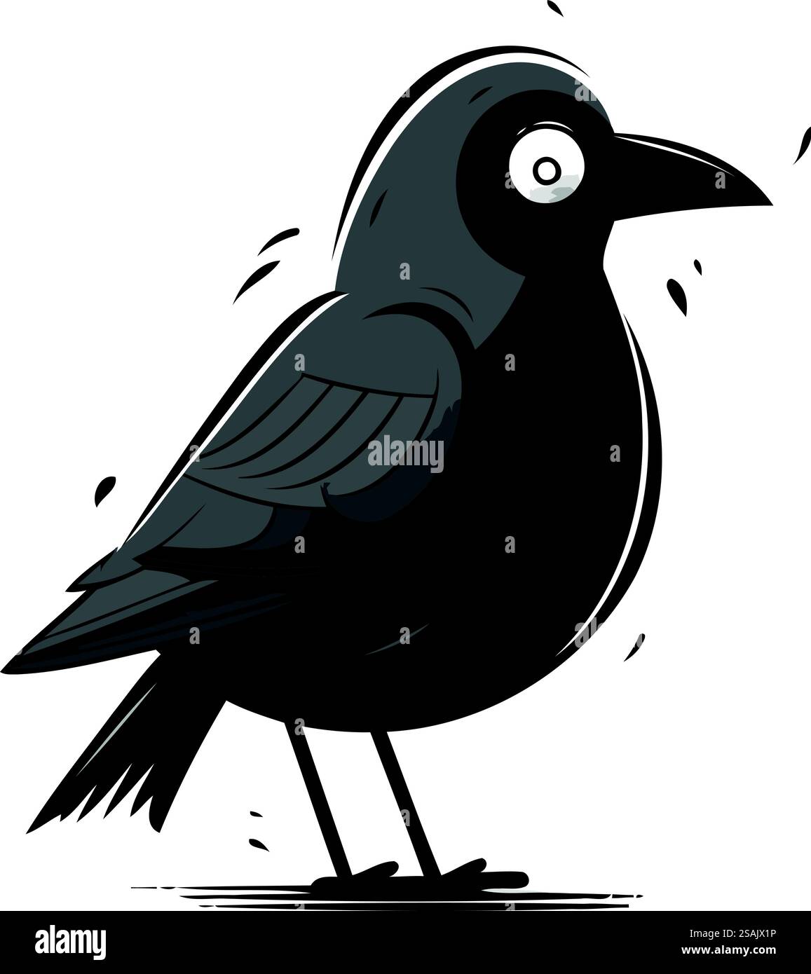 Crow isolated on white background. Vector illustration in retro style ...