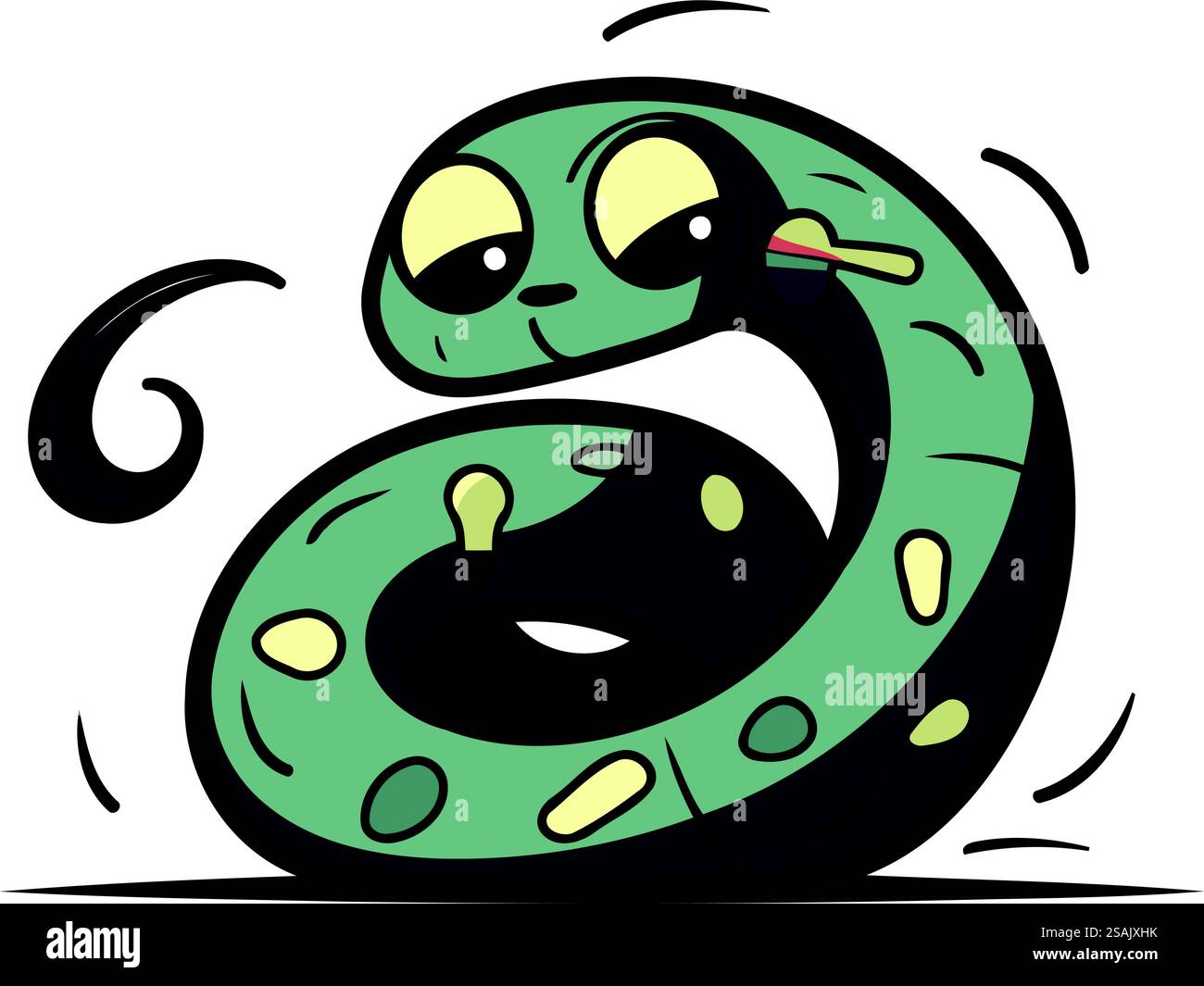 Cute cartoon snake. Vector illustration isolated on a white background ...