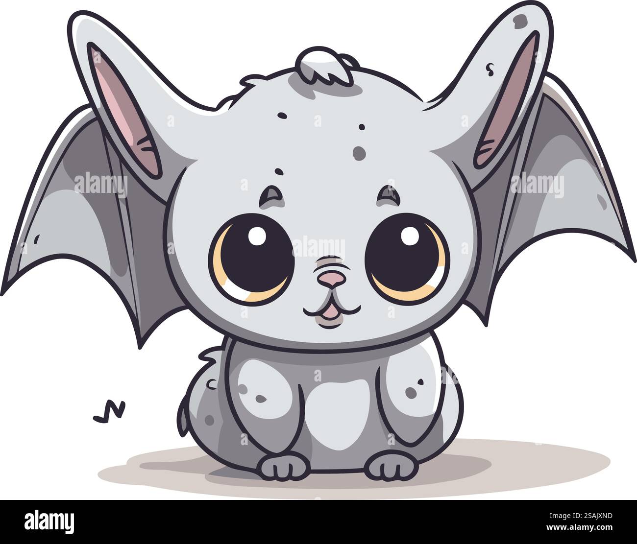 Cute cartoon bat. Vector illustration isolated on a white background ...
