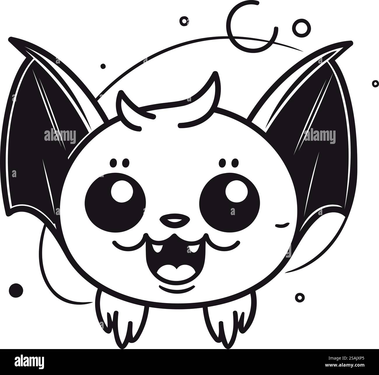 cute little bat flying kawaii cartoon vector illustration graphic ...