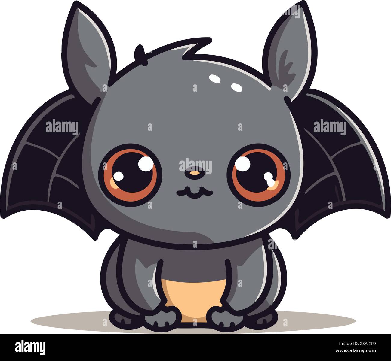 Cute Bat Cartoon Character Mascot Design Vector Illustration Stock ...