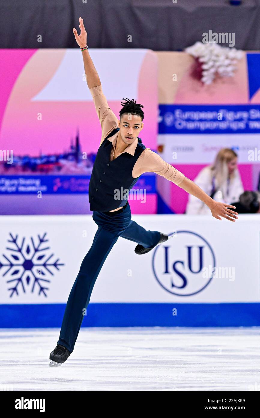Noah BODENSTEIN (SUI), during Men Short Program, at the ISU European ...