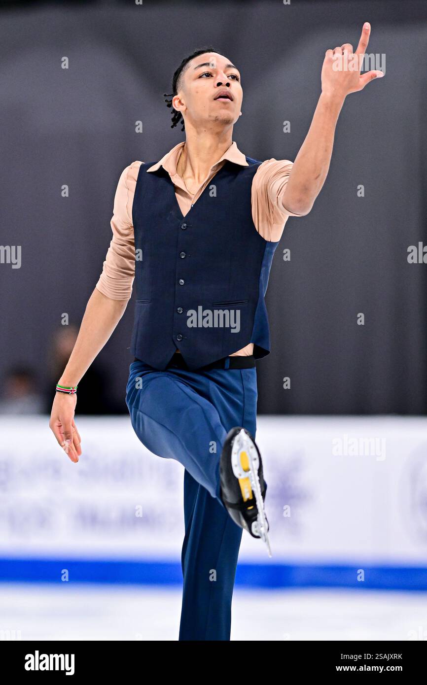 Noah BODENSTEIN (SUI), during Men Short Program, at the ISU European ...