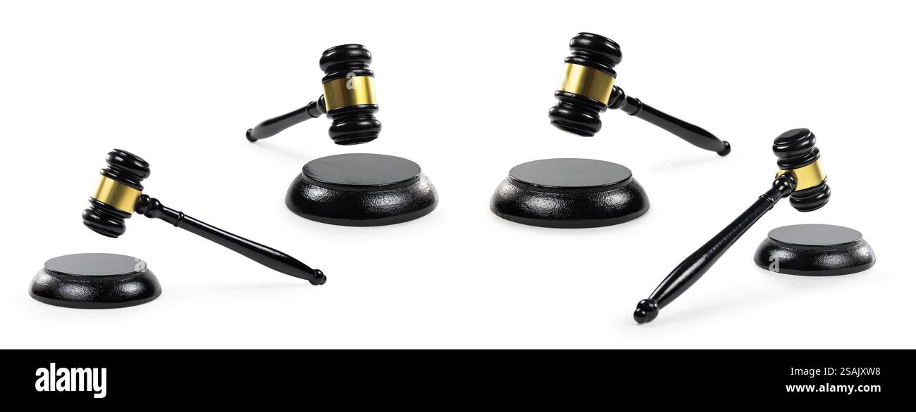 Judge's gavel, chairman's gavel, wooden gavel with stand isolated in ...